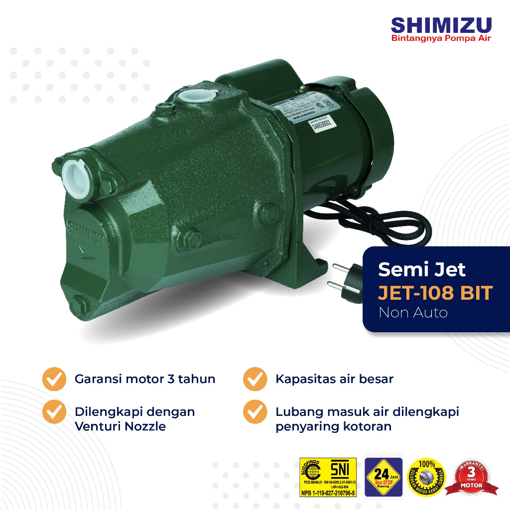Jual Pompa Air Shimizu Semi Jet Pump JET-108 BIT - Garansi Resmi | Shopee Indonesia