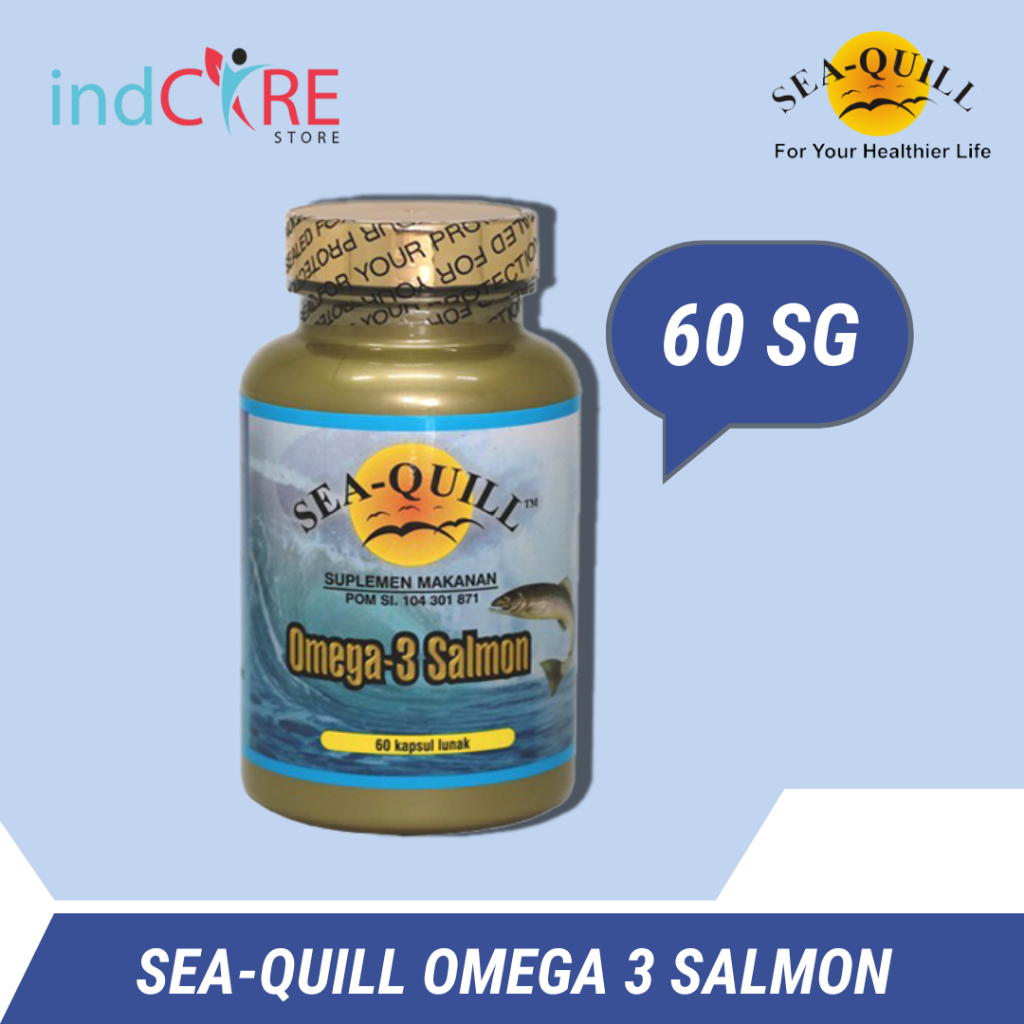 Jual SeaQuill Omega 3 Salmon Isi 60 Soft Gel / Sea Quill Omega 3 ...