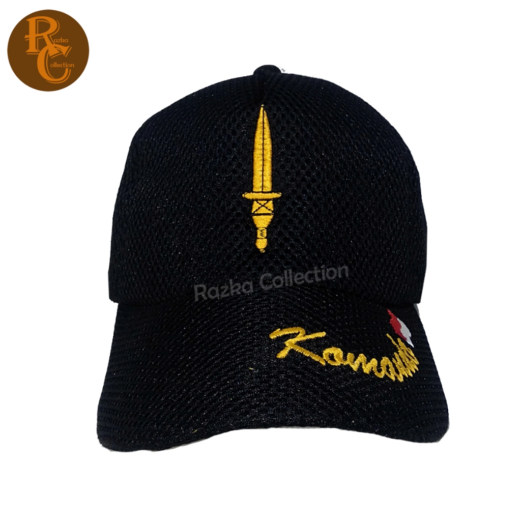 Jual Topi Doublemess Jaring Logo // Topi Logo Komando, Perbakin ...