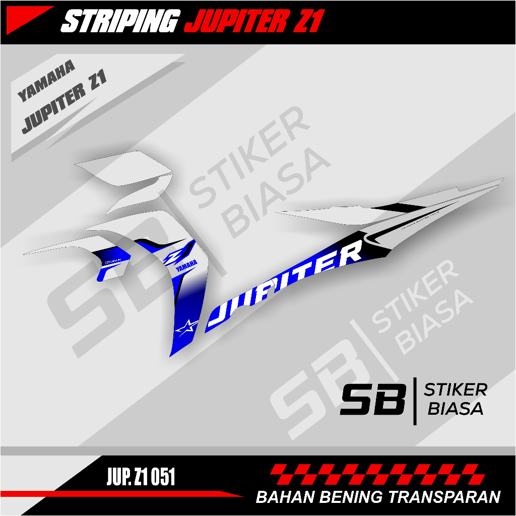 Jual Striping Transparan UV Jupiter Z1 Motif Simpel Keren | Striping Jupiter Z1 Bahan Transparan ...
