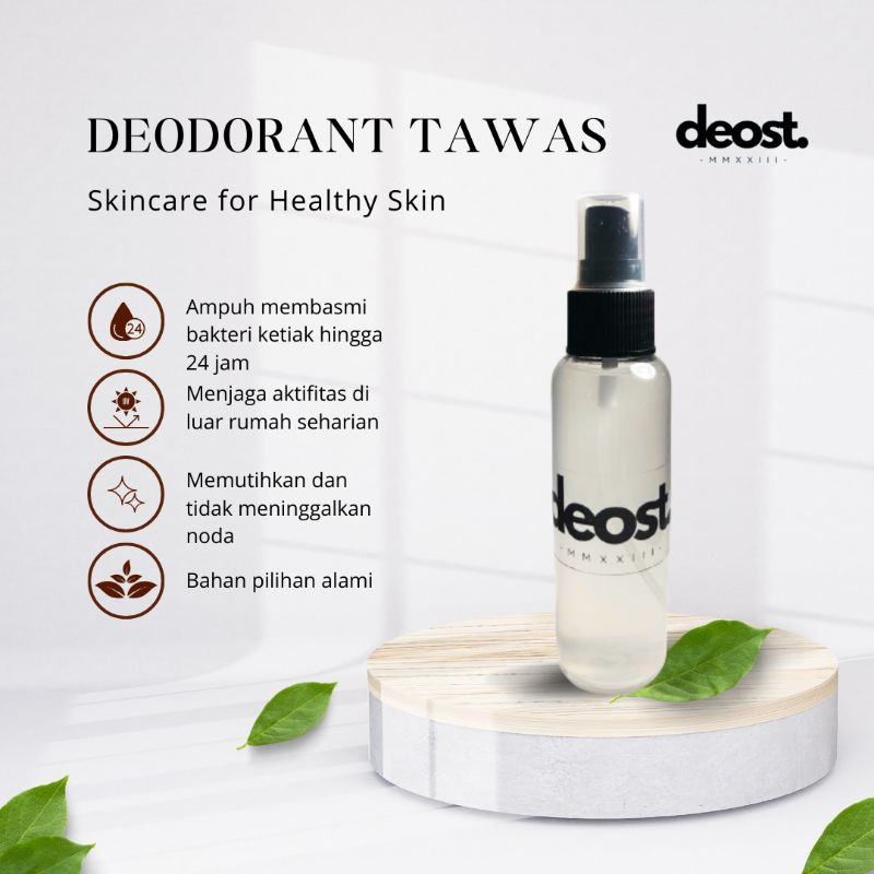 Jual DEOST Natural air Deodorant deo batu Tawas bubuk Cair 100ml spray ...