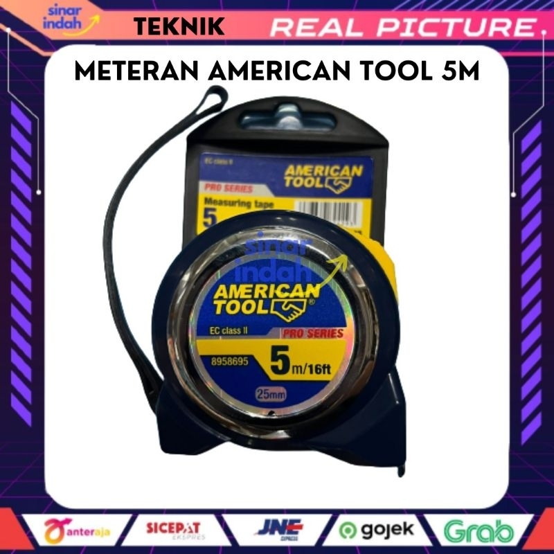 Jual METERAN 5 METER MEASURING TAPE PLAT 5m 25mm AMERICAN TOOL PRO ...