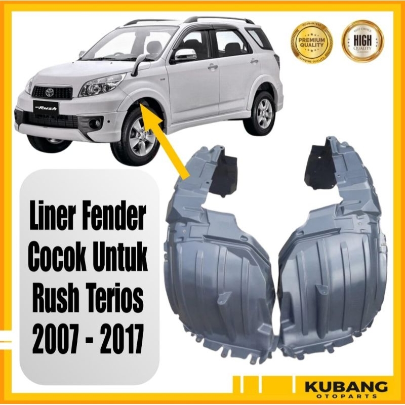 Jual Liner Fender Rush Terios 2007 - 2017 | Spatbor depan Rush Terios ...