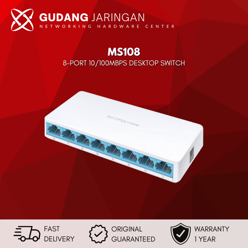 Jual MERCUSYS MS108 8 PORT 10/100MBPS FAST ETHERNET DESKTOP SWITCH HUB | Shopee Indonesia
