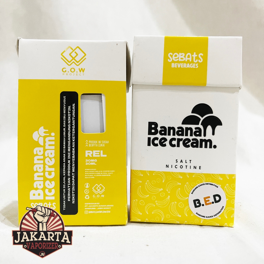 Jual [SALT] SEBATS BEVERAGES BANANA ICE CREAM SALTNIC 30ML 30MG BY GOW ...