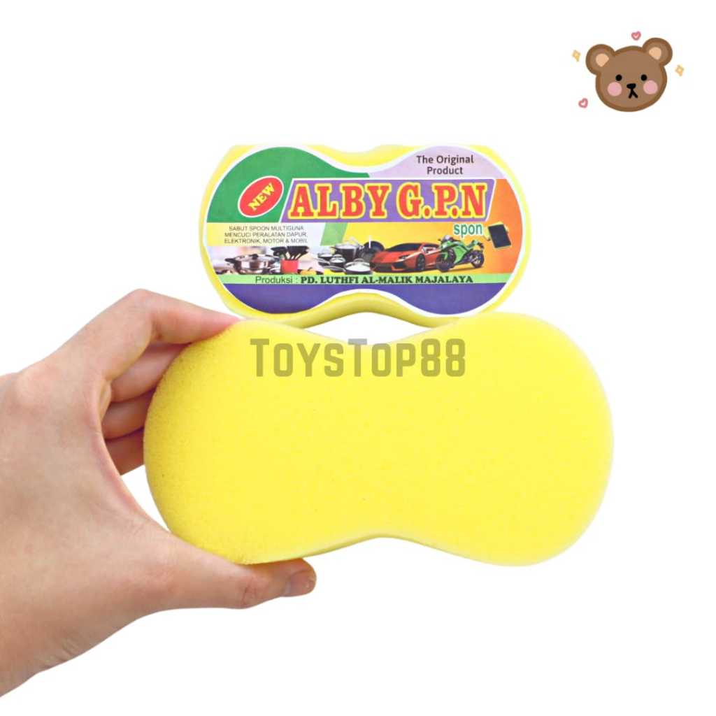 Jual Sponge Busa Motor - Spons Cuci Kuning Bentuk 8 - Foam Wash Tebal ...