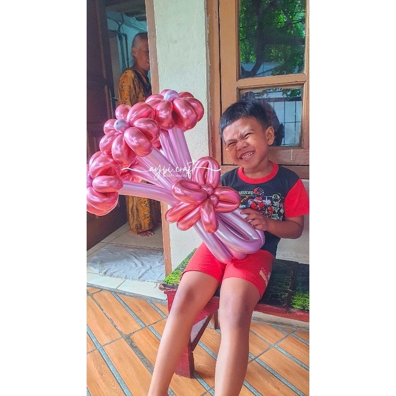 Jual bunga balon tangkai pendek dan panjang"HARGA PER TANGKAI" | Shopee ...