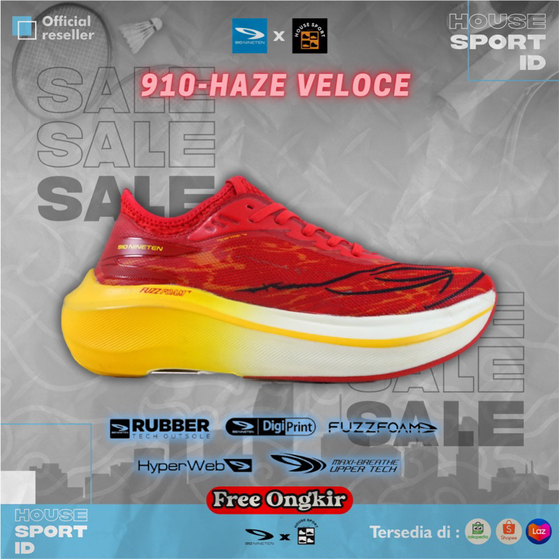 Jual 910Nineten HAZE VELOCE Sepatu Running - Merah/Putih/Orange ...