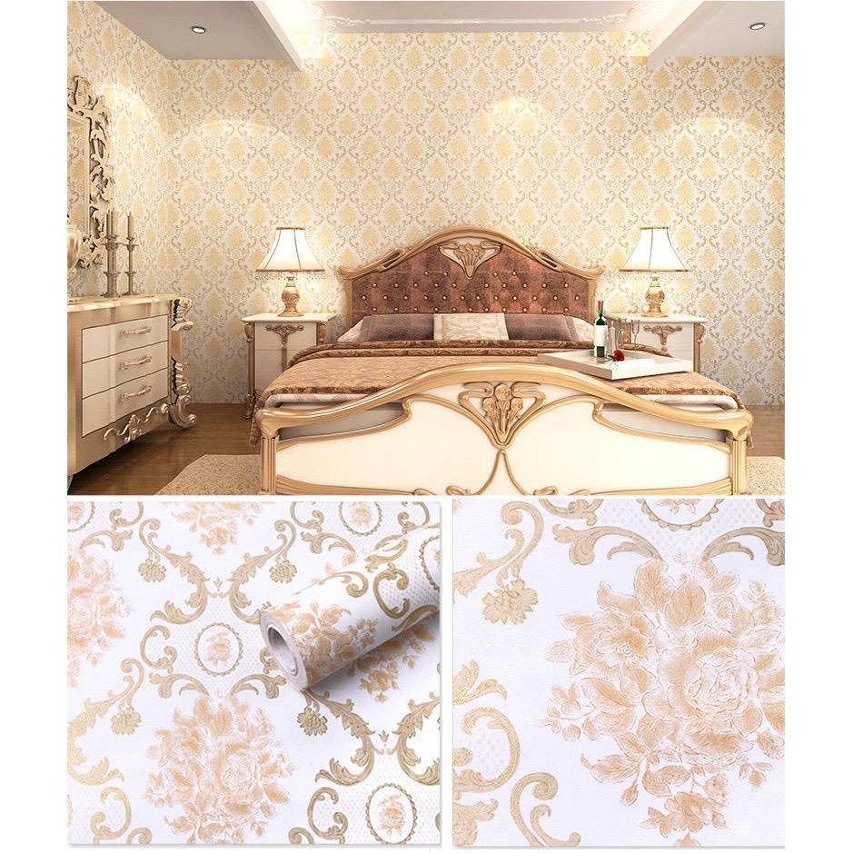 Jual wallpaper sticker dinding motif batik kuning | Shopee Indonesia