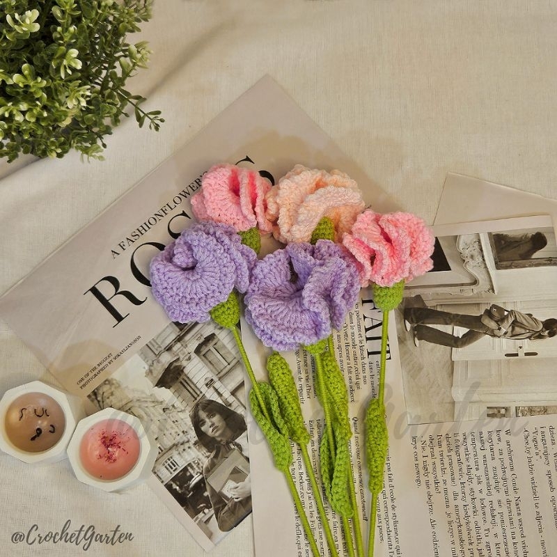 Jual BUNGA CARNATION RAJUT Bunga Crochet Carnation Flower Bunga Hias ...