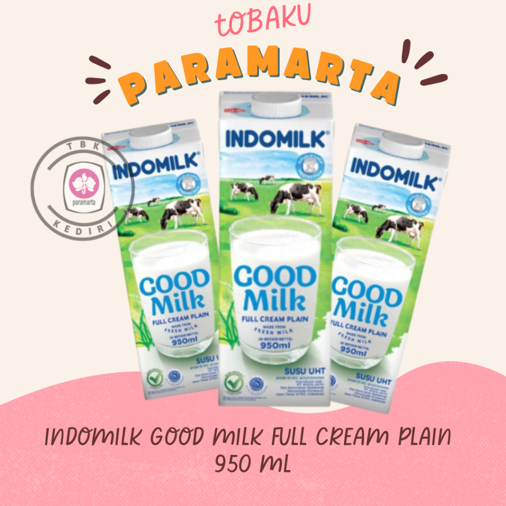 Jual SUSU FULL CREAM PLAIN INDOMILK GOOD MILK 950 ML / SUSU FULL KRIM INDOMILK | Shopee Indonesia