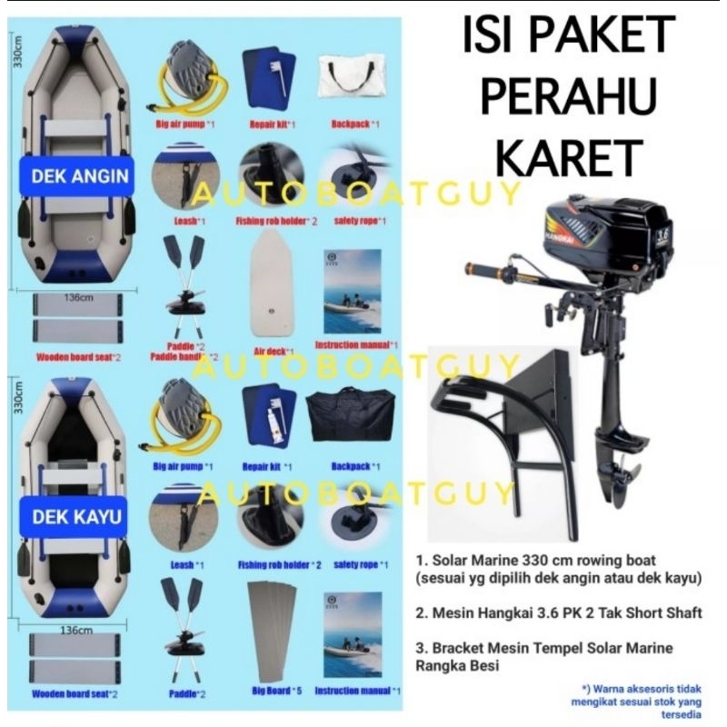 Jual Paket Perahu Karet Kapasitas Max 5 Orang dengan Mesin Hangkai 3.6 PK HP | Shopee Indonesia