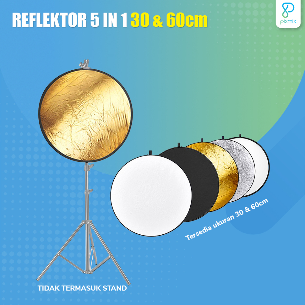 Jual Reflektor Cahaya Studio Foto 5 in 1 / 2 in 1 Original - 60cm | Shopee Indonesia