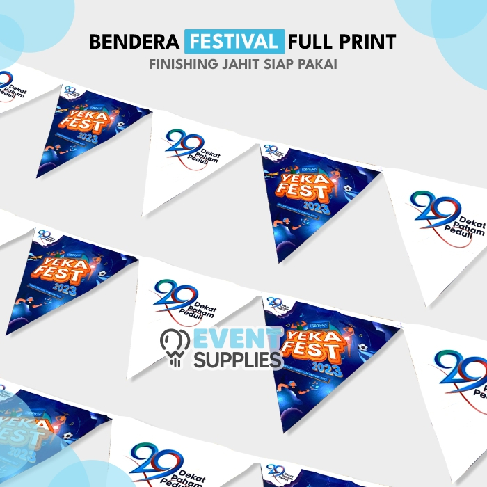 Jual [CUSTOM] Bendera Renteng Bunting Flag Kain Print Full Color ...
