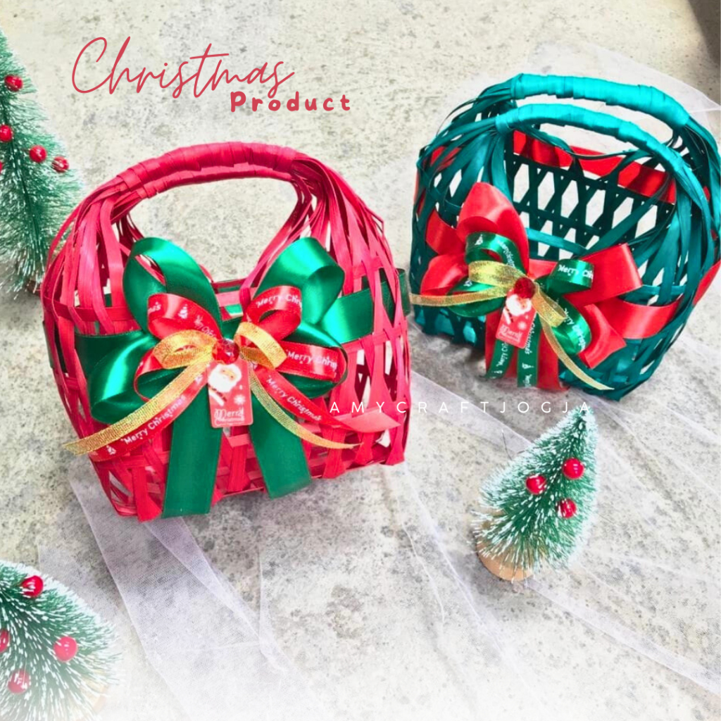 Jual [CHRISTMAS EDITION] TAS SNACK WARNA HIAS PITA NATAL keranjang ...