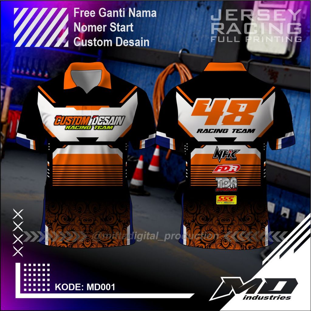 Jual 01 Jersey Racing Simple Keren ( Custom Nama - Nomer ) - Baju Balap ...