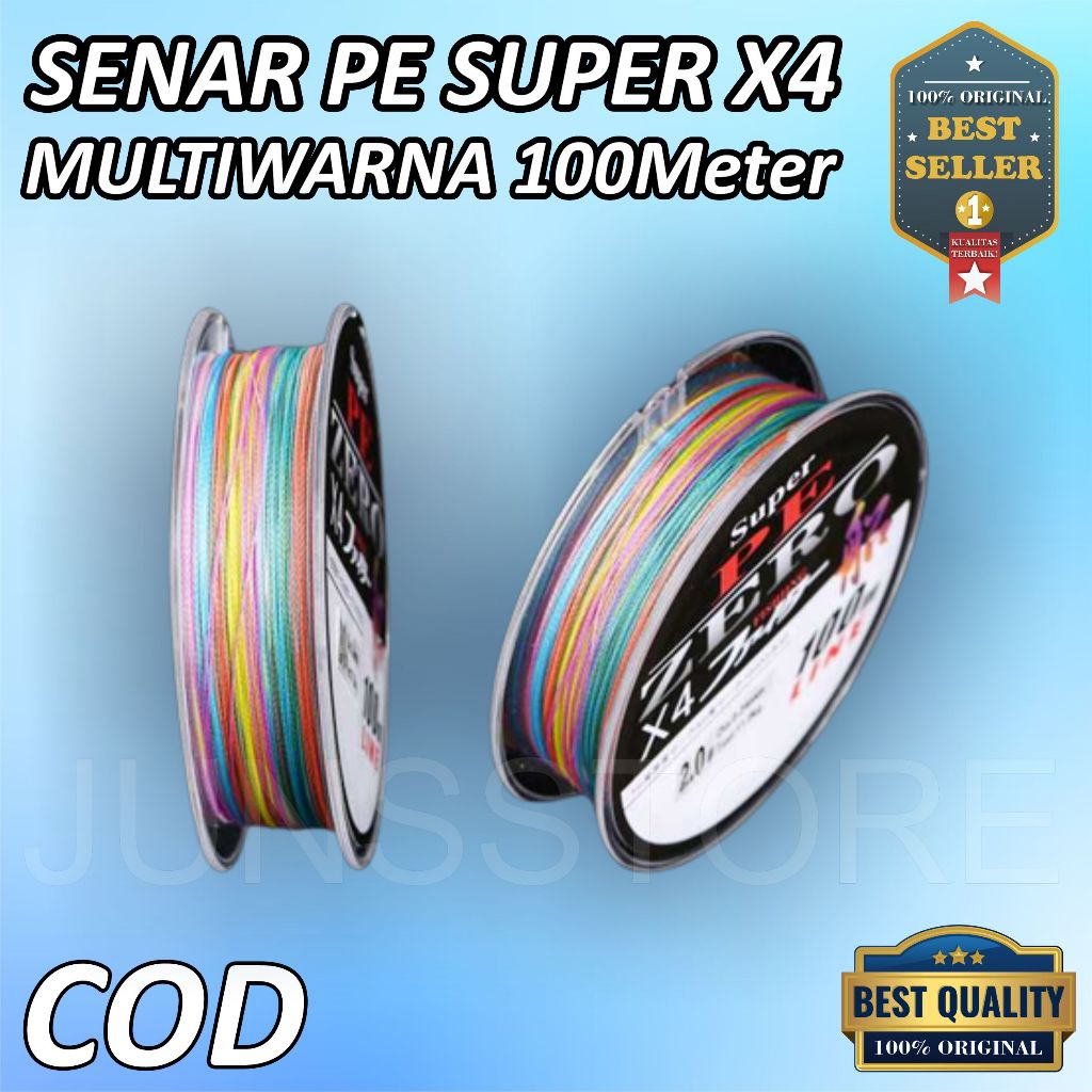 Jual Senar PE Super 100M X4 X8 P E Braided Line Benang Tali Pancing ...