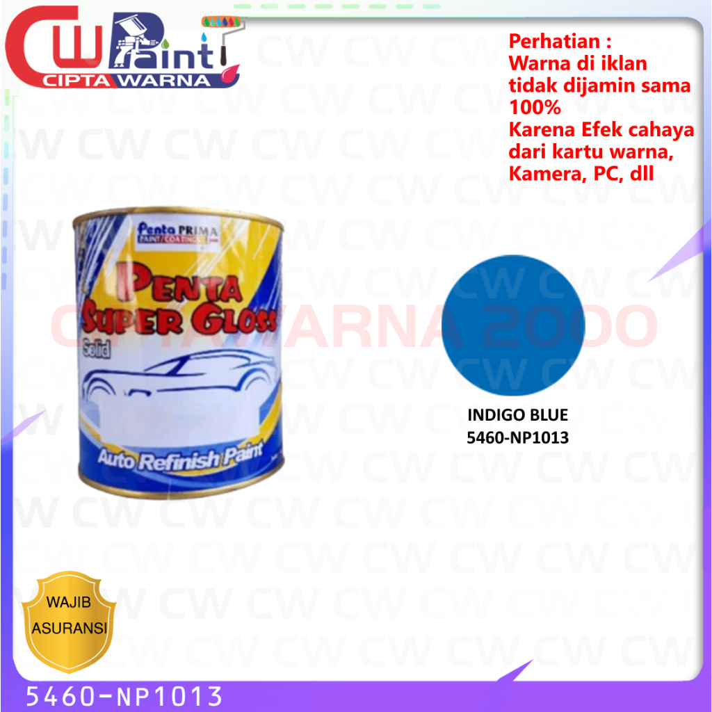 Jual Cat Penta Super Gloss Solid Warna Indigo Blue 5460-NP1013 200gram ...