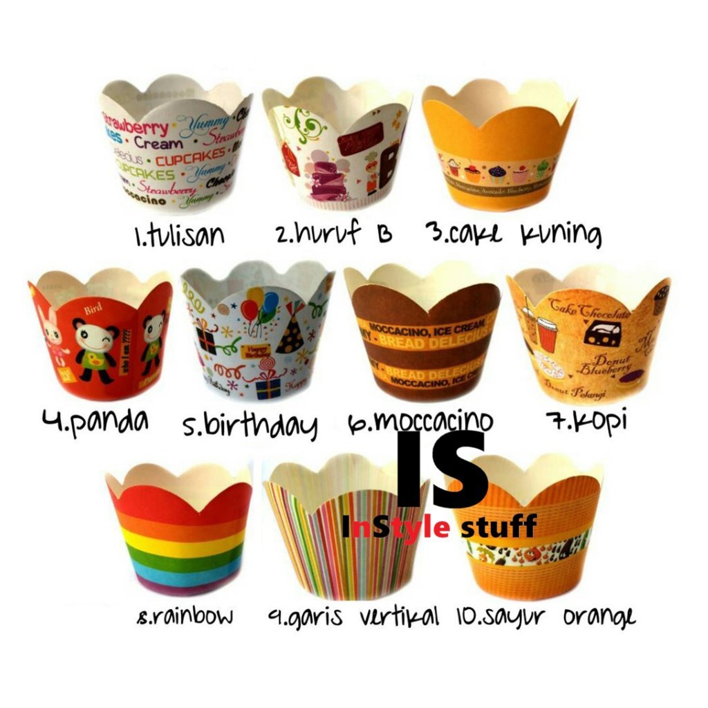 Jual CUP MOTIF KAP KUE ROTI CUPCAKE MUFFIN KOTAK KINCIR LAMINASI KARTON ...