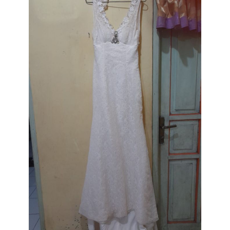 Jual Gaun putih/ dress preloved murah | Shopee Indonesia