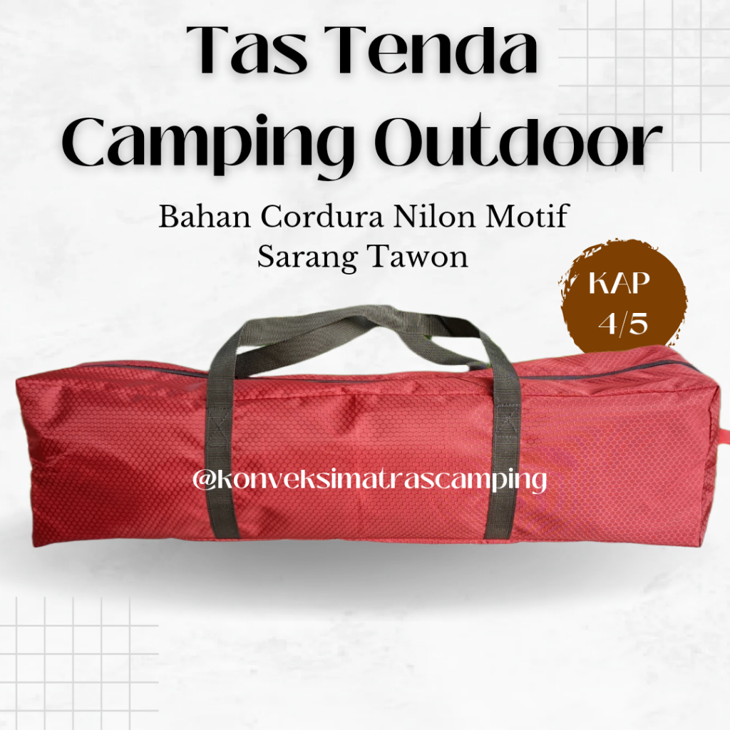 Jual Tas Tenda Camping Kap 45 Ukuran 65x16x16 Cm Bahan Cordura Nilon Motif Sarang Tawon