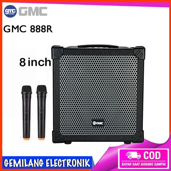 Jual Speaker Bluetooth Portable GMC 888R - 8 inch + Mic Werles 2 Pcs ...