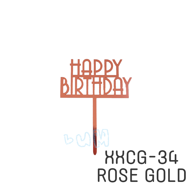 Jual Cake Topper Happy Birthday HBD Akrilik Kue Ulang Tahun Dekorasi ...