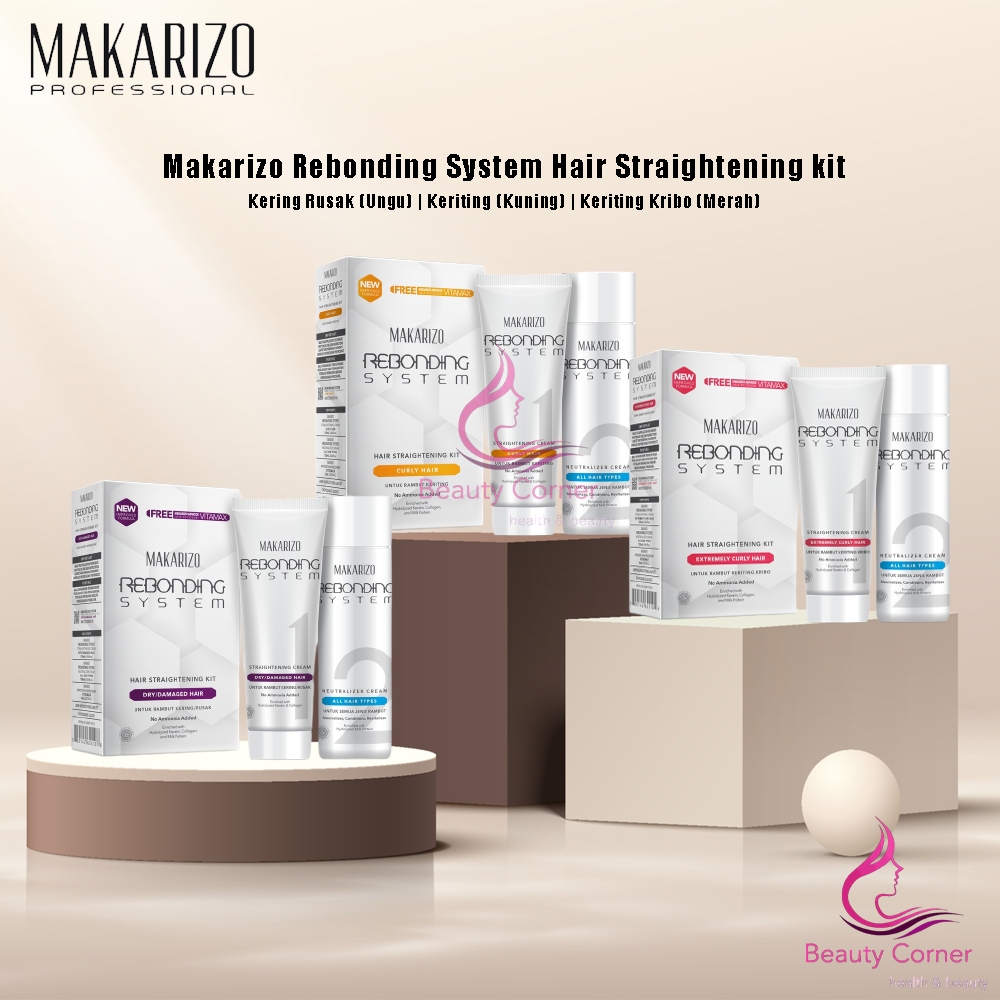 Jual Makarizo Rebonding System Hair Straightening Kit - Krim Pelurus ...