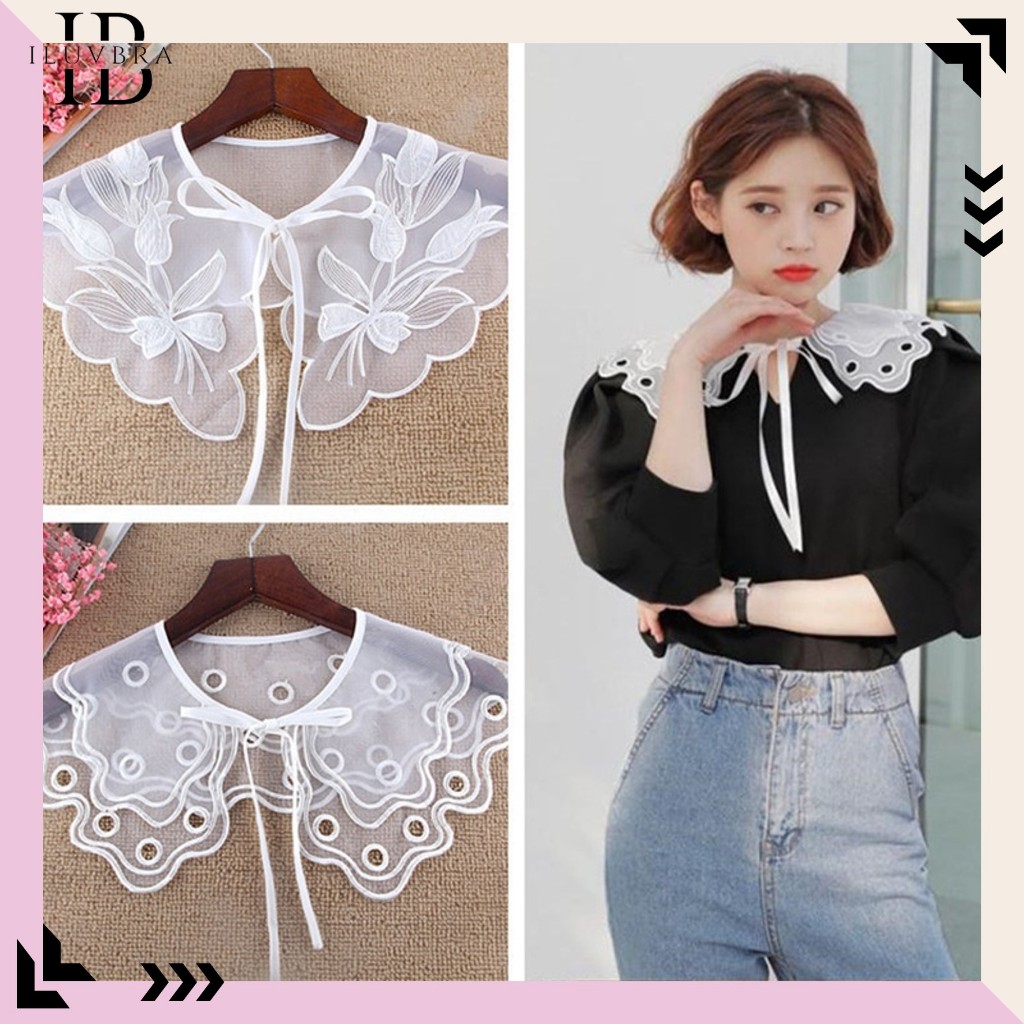 Jual •ILUVBRA•RD1070 Kerah Baju Wanita Instan Fashion Korean Fake ...