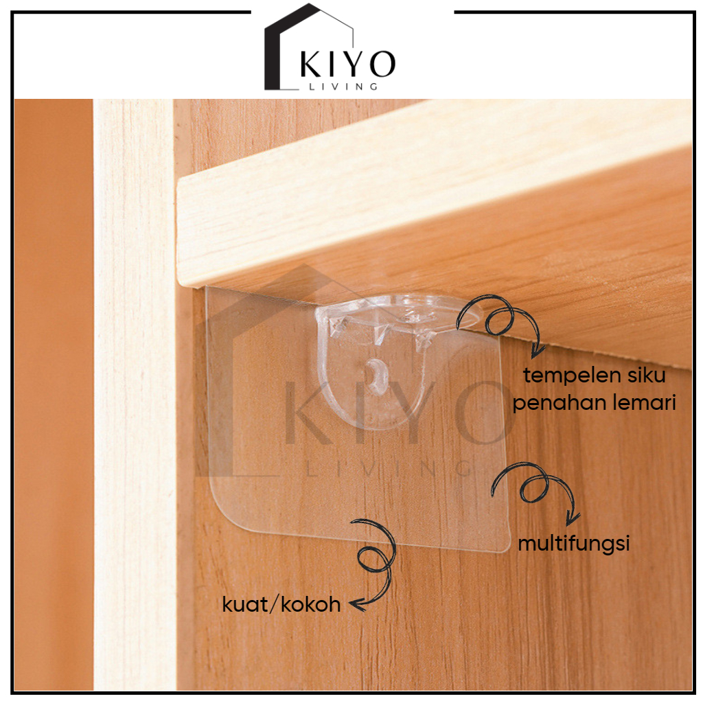 Jual KIYO Tempelan Siku Dinding Ajaib Hook / Siku Penyangga Ambalan Partisi Sekat Laci Meja ...