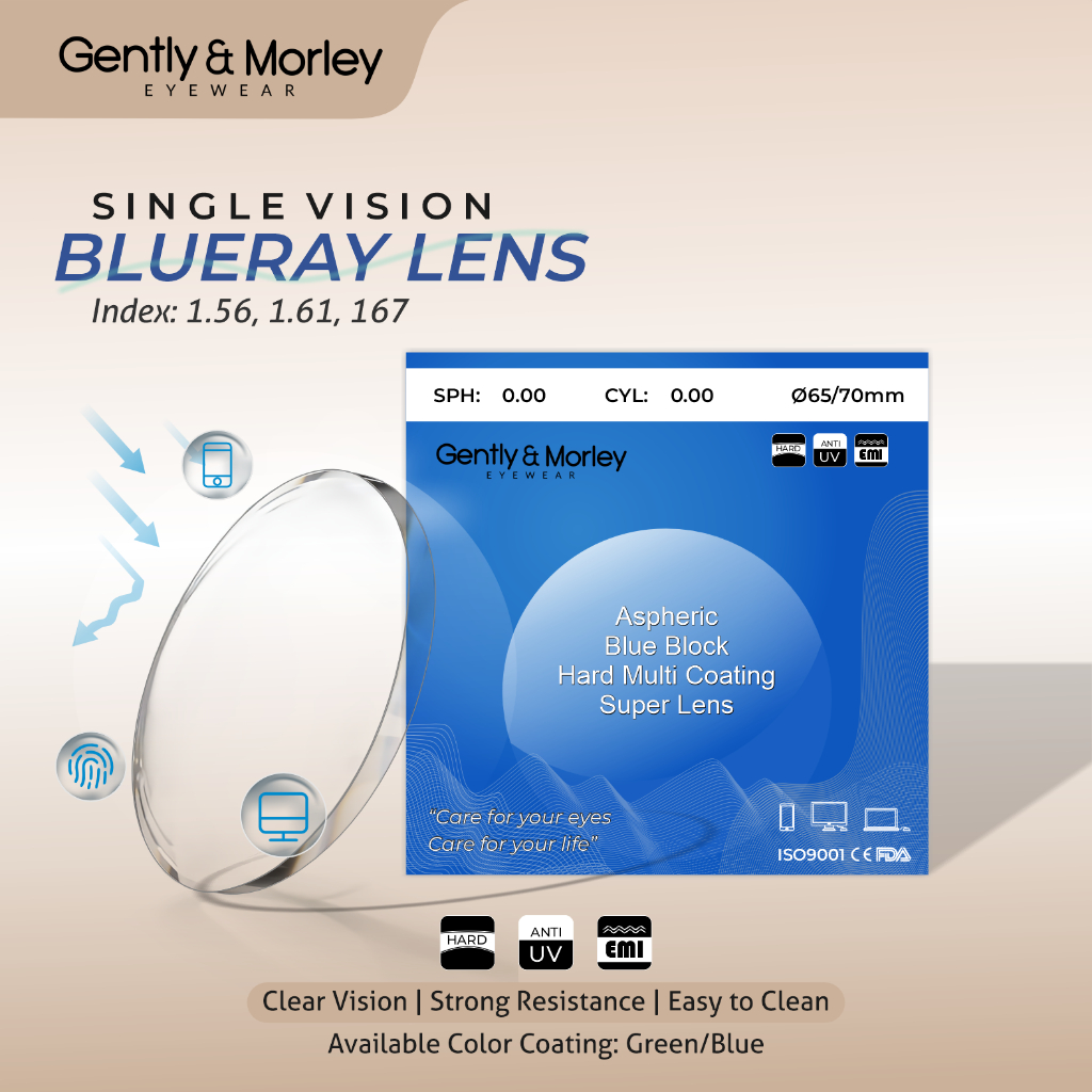 Jual Gently Morley Lensa Kacamata Anti Radiasi Blue Ray ABR/CRMC/Minus ...
