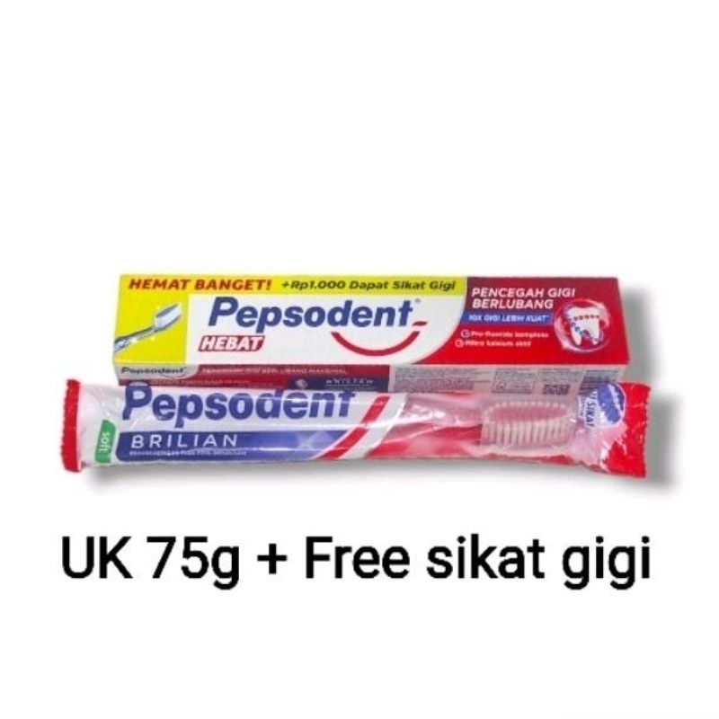 Jual PEPSODENT Pasta Gigi Pencegah Gigi Berlubang 75g + Sikat Gigi ...