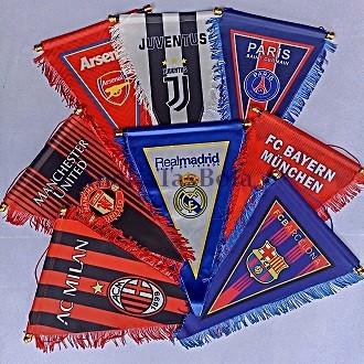 Jual Vandel Bendera Gantung Hiasan Dinding Segitiga Logo Klub Sepakbola ...