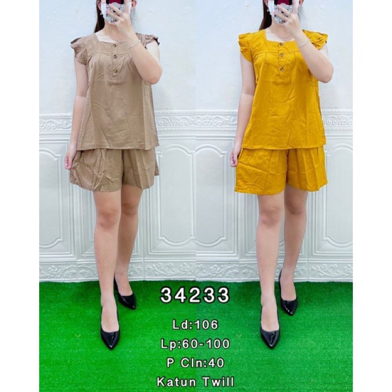 Jual Setelan Katun Poly Halus LD 110 Celana Hotpants Polos | Shopee ...