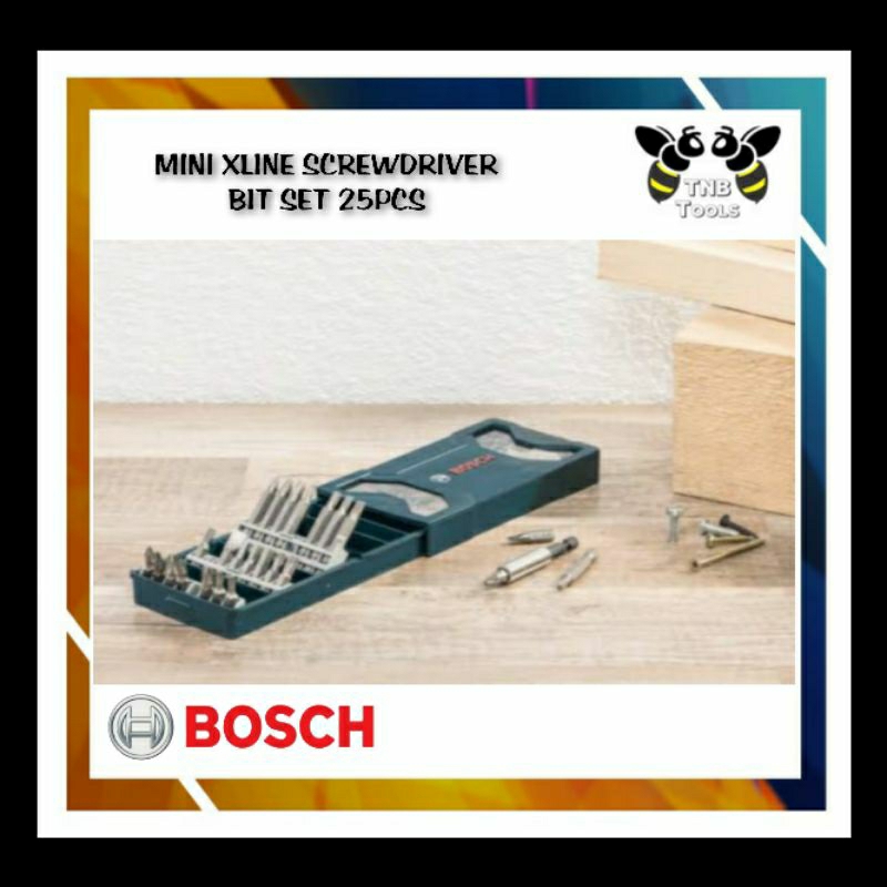 Jual BOSCH Mini XLine Screwdriver Bit Set 25Pcs | Mata Obeng Set 25 Pcs ...