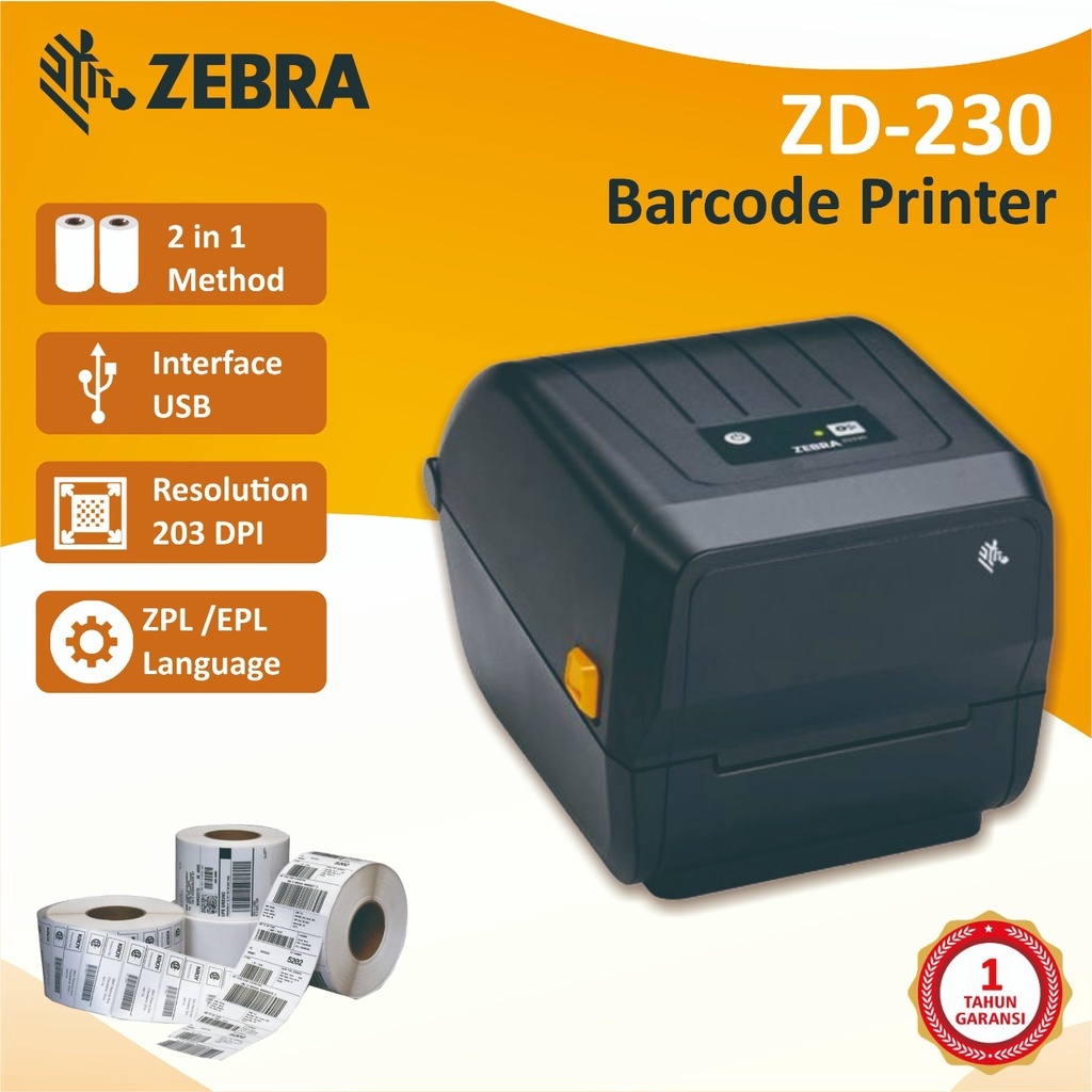 Jual Printer Sticker Label Barcode Zebra ZD230 2in1 Direct Thermal ...