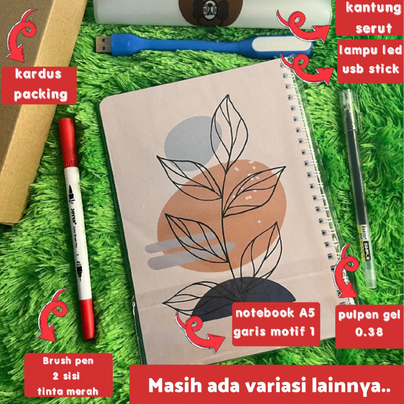 Jual Notebook A5 / Buku catatan lengkap dengan Pulpen satu set 5 in 1 ...