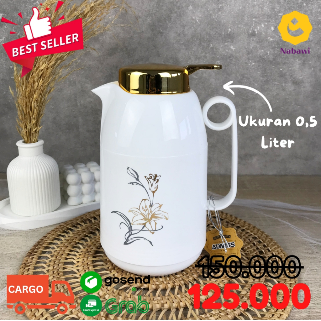 Jual Termos Putih 0,5 Liter Termos Arab Termos Zam Zam Termos Teh Kopi ...