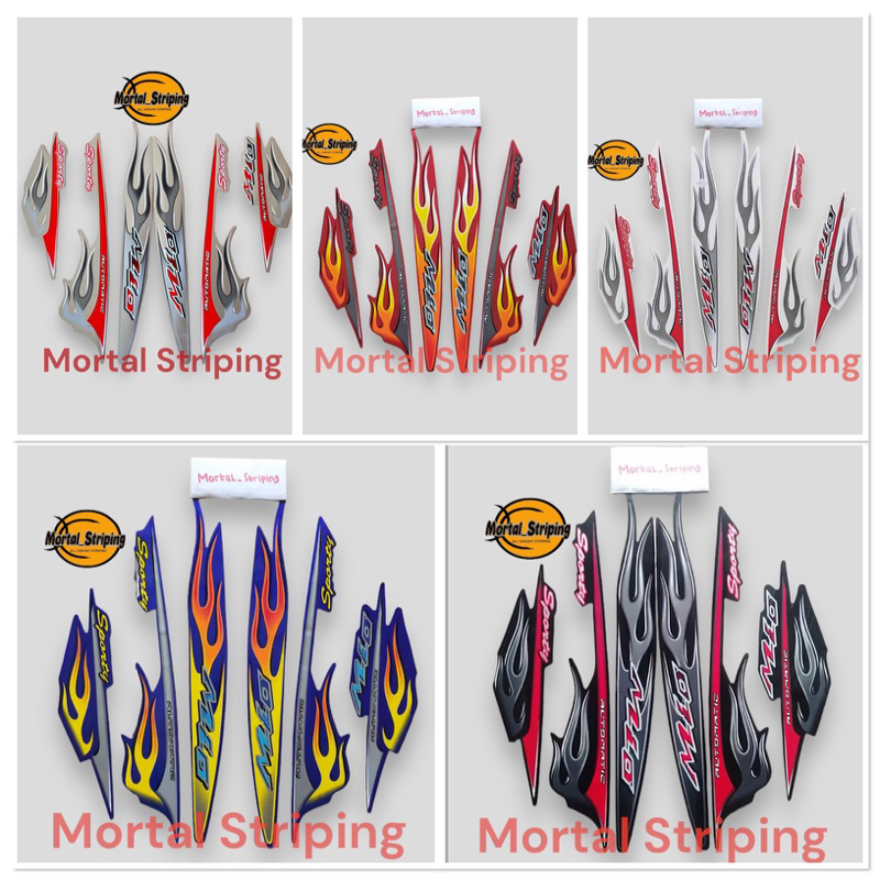 Jual STIKER STRIPING LIS BODY MIO SPORTY TAHUN 2006 MIO API WARNA HITAM ...