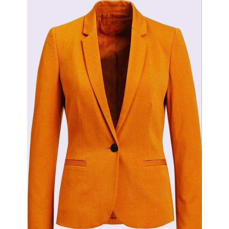 Jual Jas Blazer Cewek Warna Orange Kancing Satu | Shopee Indonesia