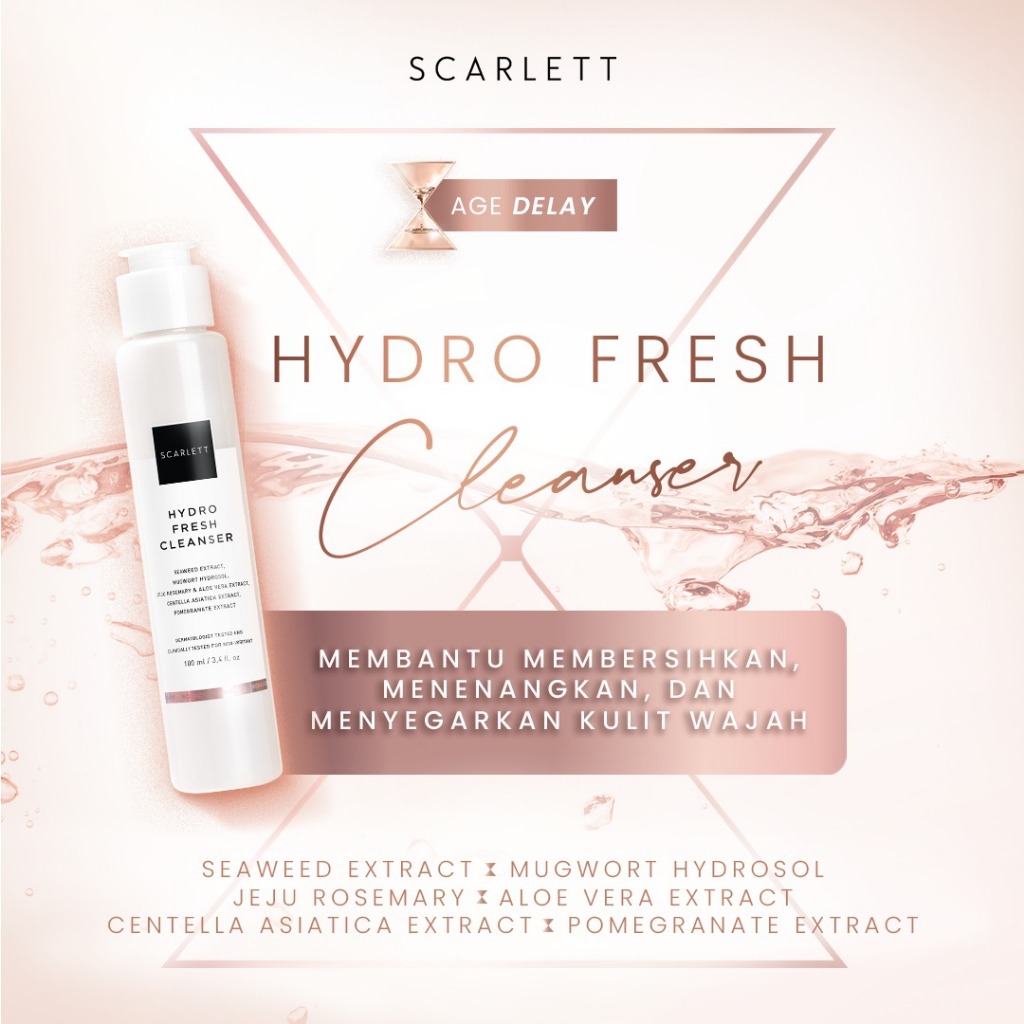 Jual Scarlett Whitening Age Delay Hydro Fresh Cleanser Facial Wash . | Shopee Indonesia