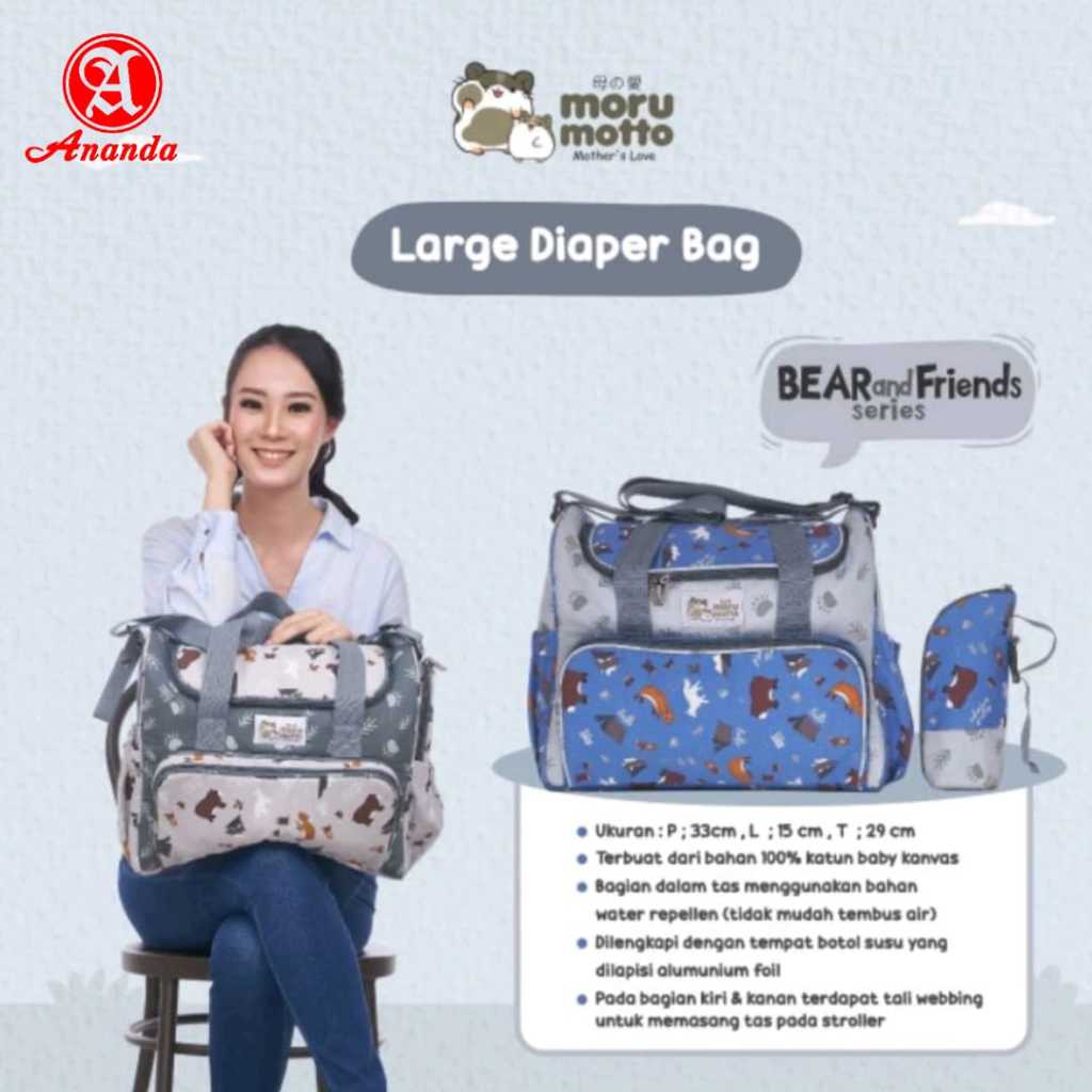 Jual (( MORU MOTTO )) Tas SEDANG 3in1 [[ BEAR And FRIENDS ]] Series MMT ...