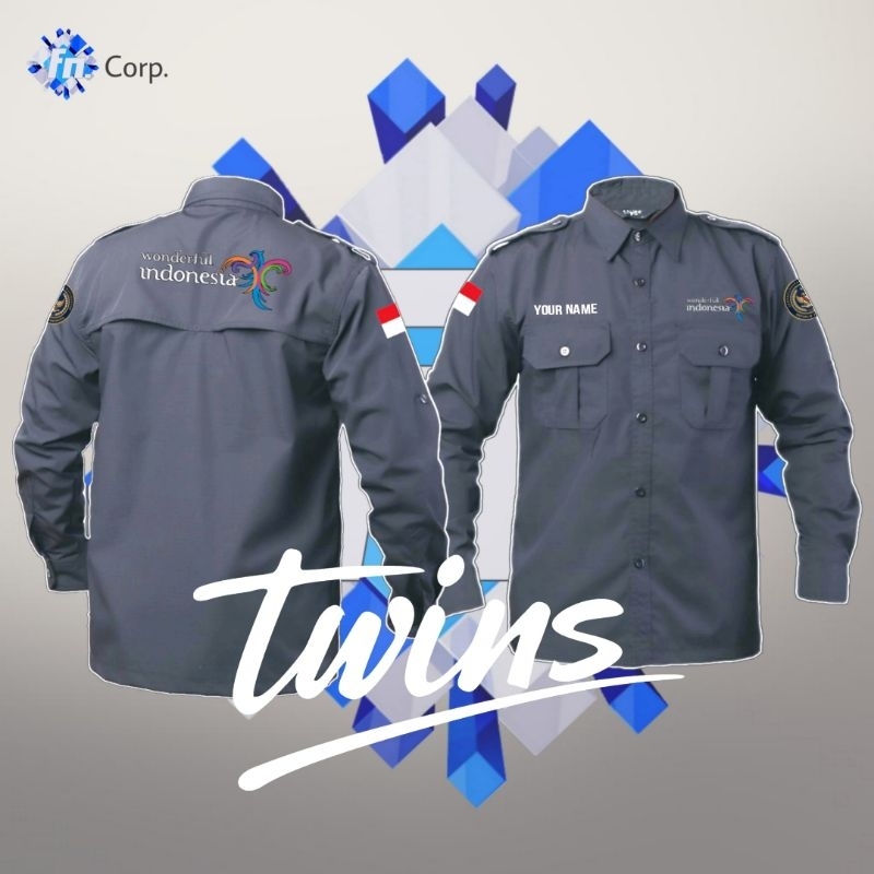 Jual KEMEJA PDH PDL LENGAN PANJANG KEMENPAREKRAF WONDERFUL INDONESIA (BISA CUSTOM REQUEST ...