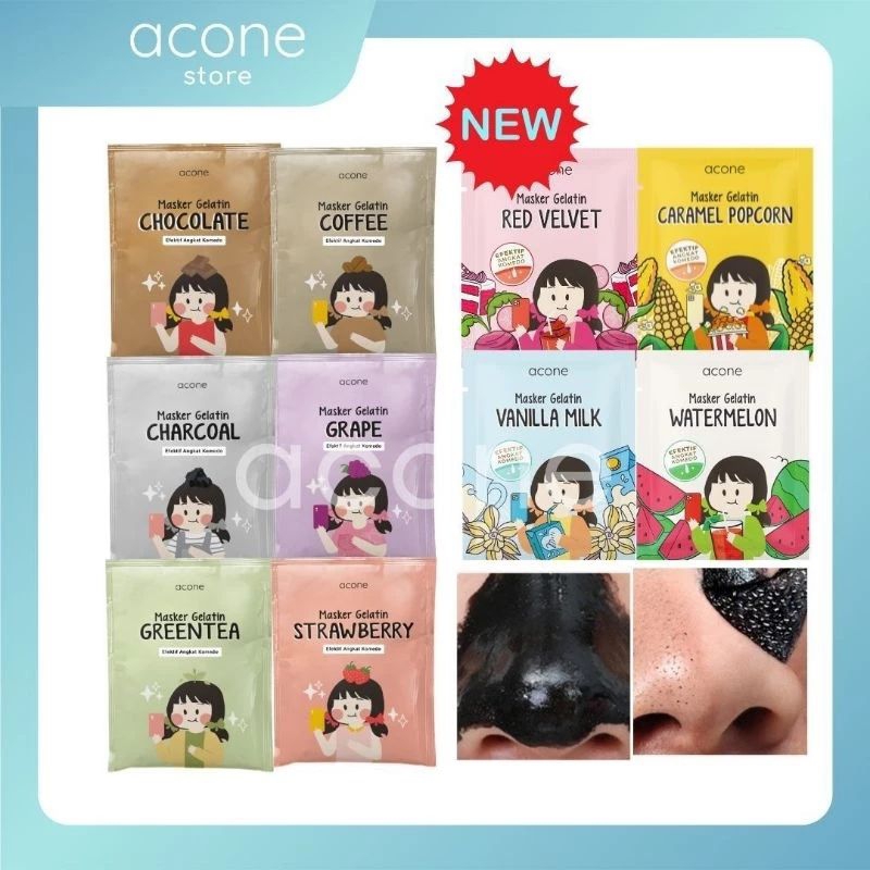 Jual Acone Masker gelatin/Masker Komedo Gelatin Acone 5gram/Masker ...