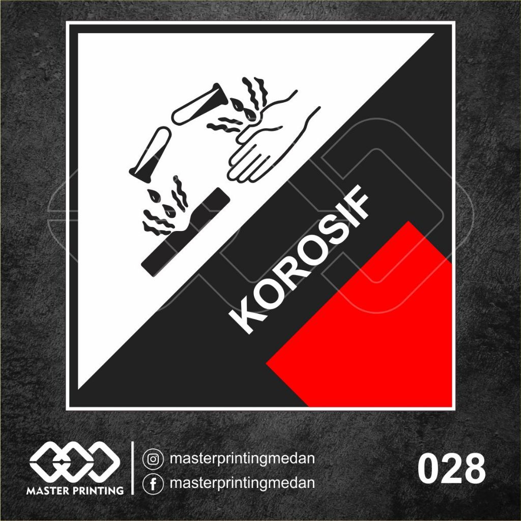 Jual 028 - Stiker Korosif, Simbol Limbah B3, Sticker Vinyl, Premium ...