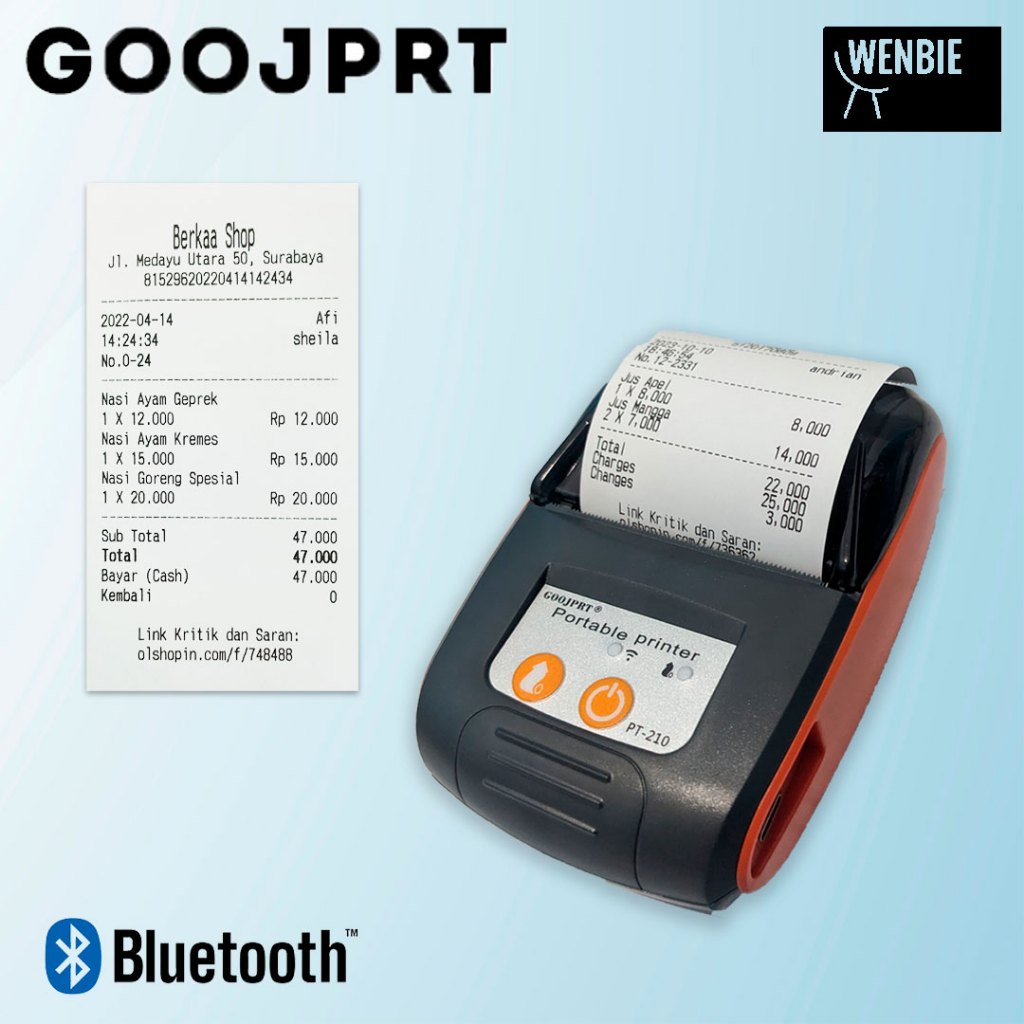 Jual PRINTER BLUETOOTH THERMAL RECEIPT GOOJPRT 58MM RPP02N WIRELESS | Shopee Indonesia