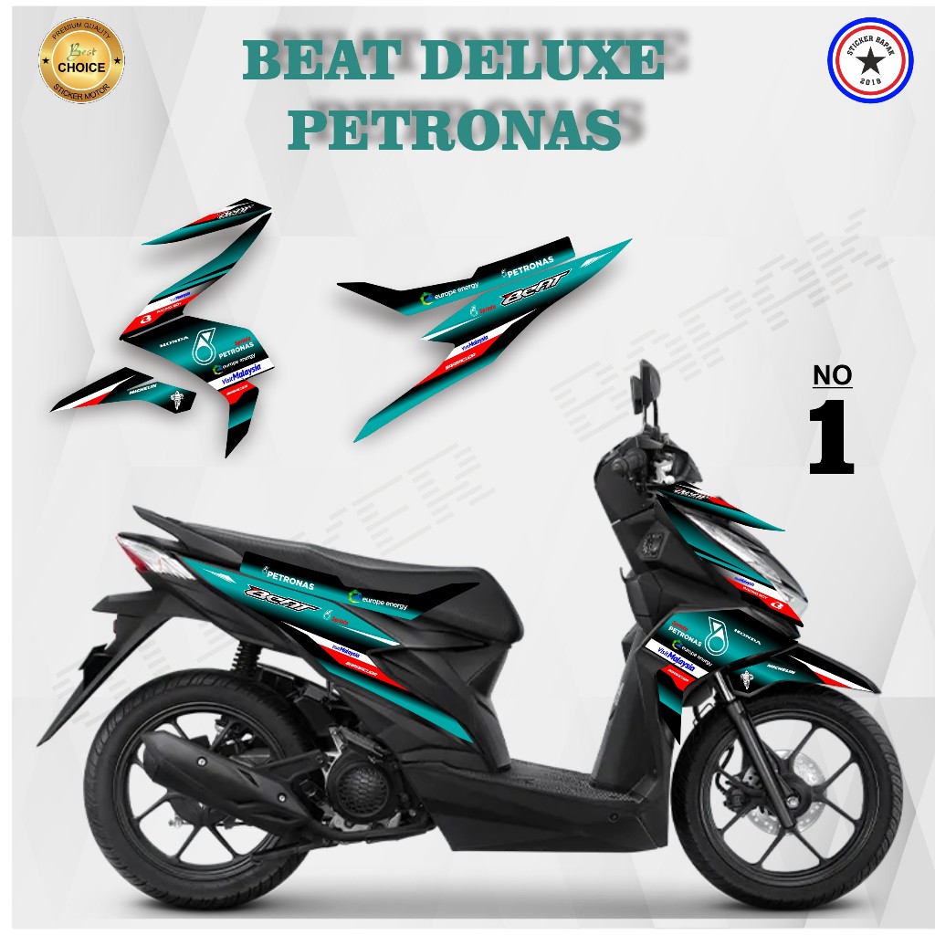 Jual Stiker Motor Honda Beat Deluxe Variasi Motif Petronas Sticker ...