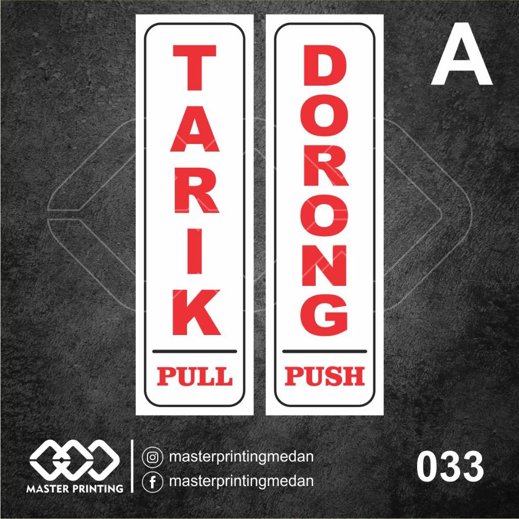 Jual 033 - Stiker Pintu Tarik Dorong (Sepasang, Tarik dan Dorong ...