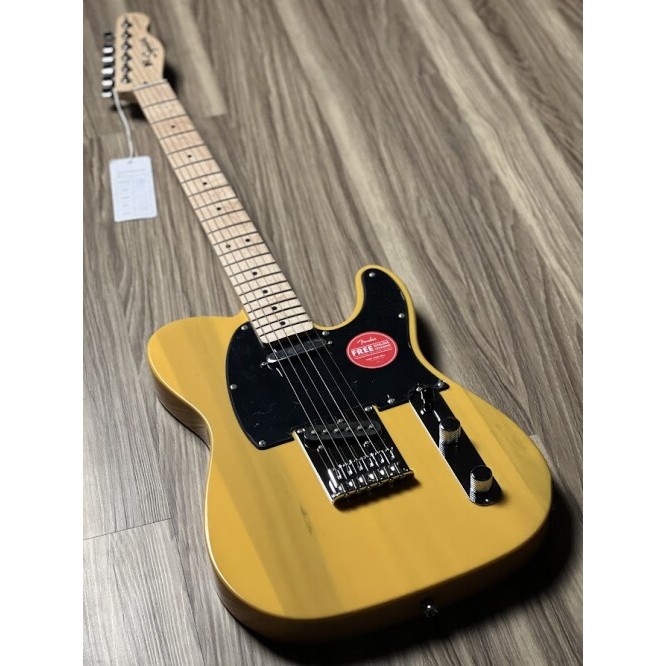 Jual Squier Sonic Telecaster Butterscotch Blonde Electric Guitar Black Pickguard Maple FB ...