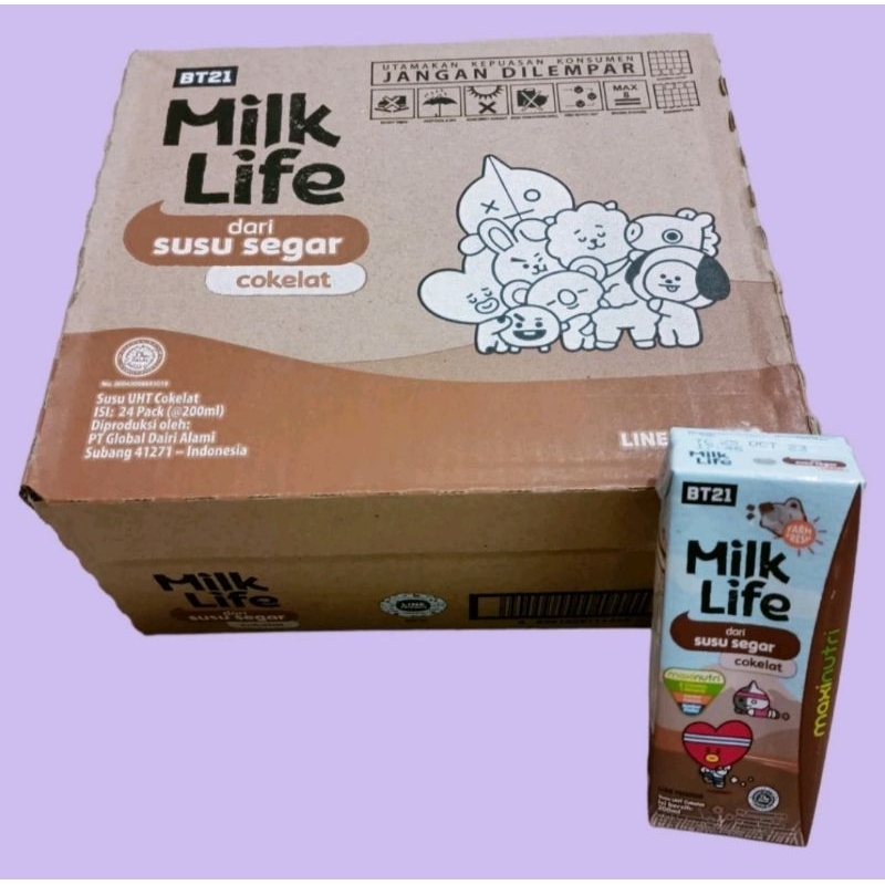 Jual MILK LIFE Susu UHT 200 ml [BT21 Edition] | Shopee Indonesia